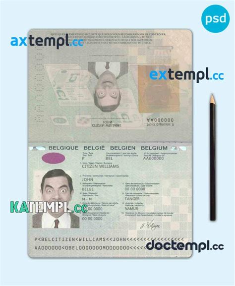 Sample Belgium Passport Template In Psd Format 2014 2017 Download