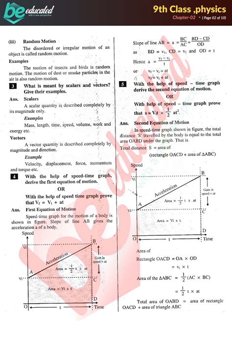 Chapter Physics Th Class Notes Matric Part Notes