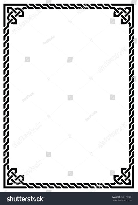 Celtic Knot Braided Frame Rectangle Stock Vector Royalty Free 346128320