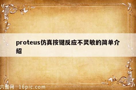 Proteus仿真按键反应不灵敏 Proteus相关 Proteus8软件proteus软件