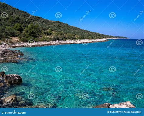 Beach In Primosten Stock Image Image Of Horizont Landscape 55173449