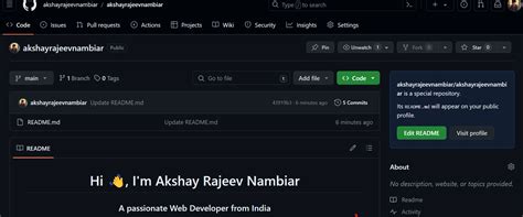 Github Profile Read Md File Not Displayed On My Profile Stack Overflow