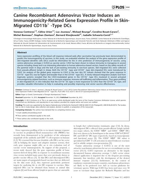 Pdf Canine Recombinant Adenovirus Vector Induces An Immunogenicity