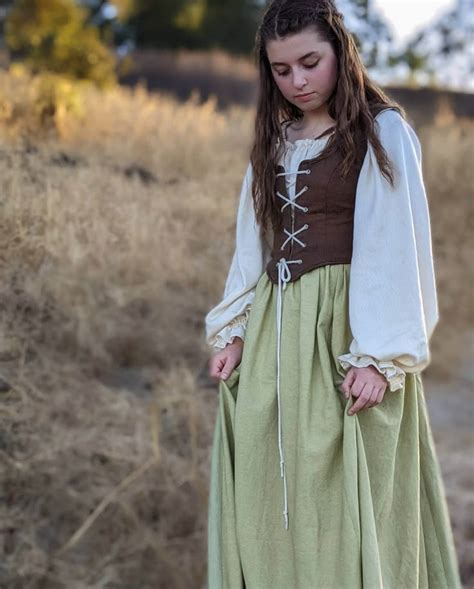 17th Century Linen Peasant Dresscustom Mademilk Maid Dresscorset