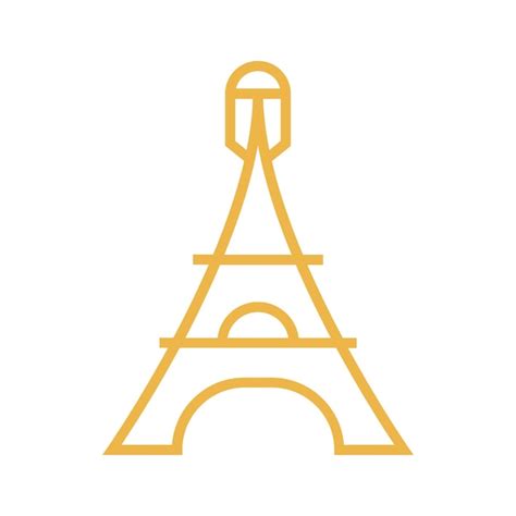 Una Torre Eiffel Amarilla Con Un Fondo Blanco Vector Premium