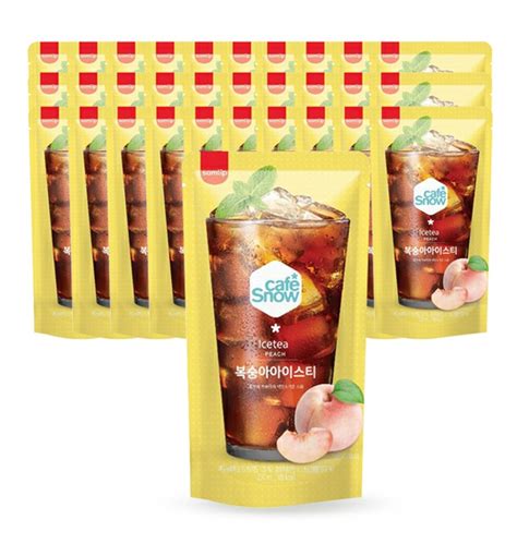 삼립 카페스노우 복숭아 아이스티 230ml X30개 편의점 파우치 음료 티몬