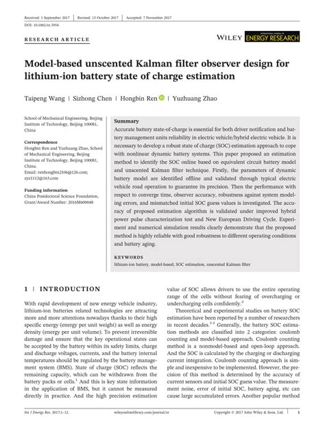 pdf model based unscented kalman filter observer design for lithium