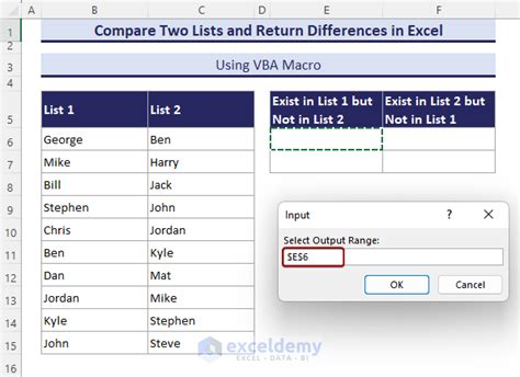 How To Compare Two Lists And Return Differences In Excel