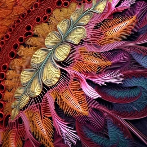 Premium Ai Image A Close Up Of A Colorful Feather With Many Different
