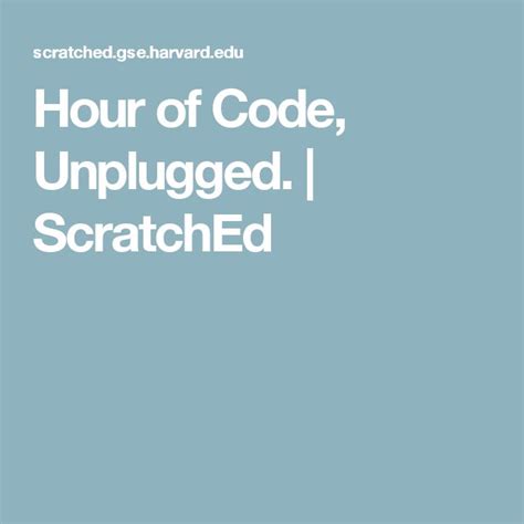 Hour Of Code Unplugged Scratched Coding Computational Thinking