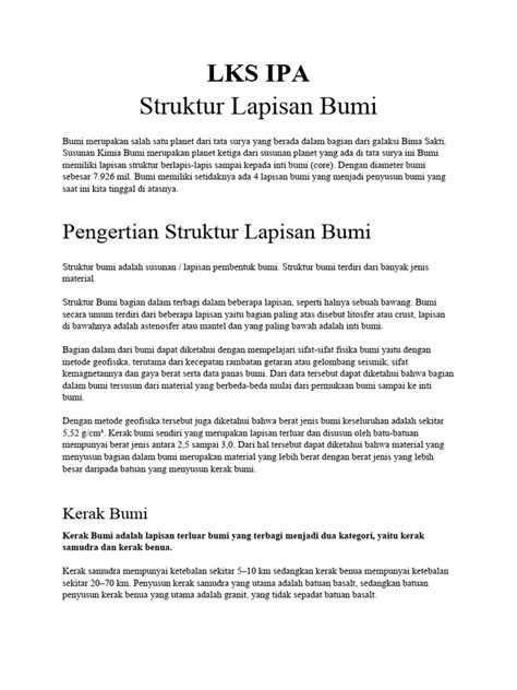 Struktur Lapisan Bumi Pdf