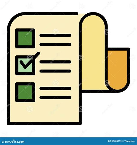 Long Checkbox List Icon Color Outline Vector Stock Vector Illustration Of Check Black
