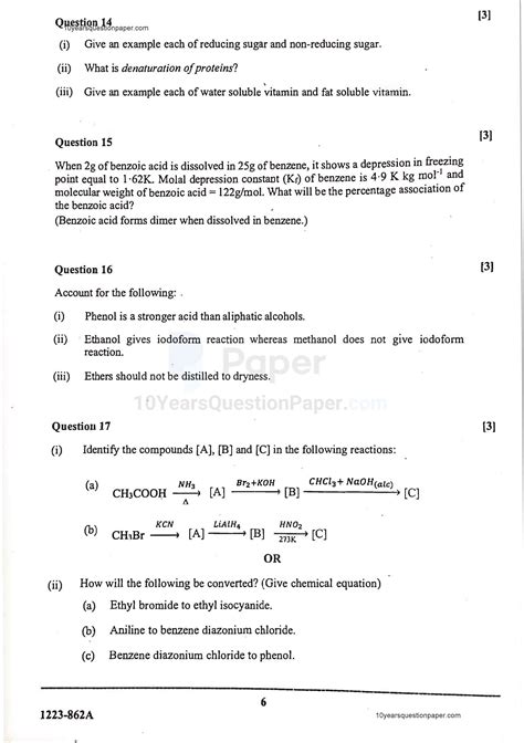Isc Chemistry Question Paper For Class
