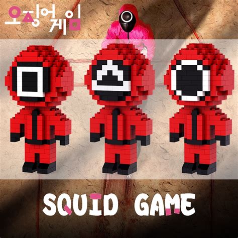 Đồ Chơi Lắp Ráp Mini Dạng Khối Hình Squid Game Trang Trí Giáo Dục Cho