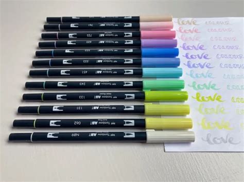 Tombow Pastel Colours Abt Dual Brush Pens Bundle Pack Of 12 Pastel