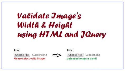 Validate An Image Width And Height Jquery Script Type Label Image