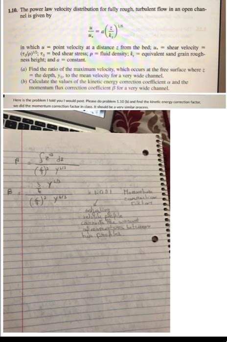Solved 110 The Power Law Velocity Distribution For Fully