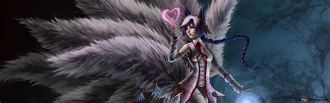 League Of Legends Lol Ahri Nine Tailed Fox K Wallpaper Download