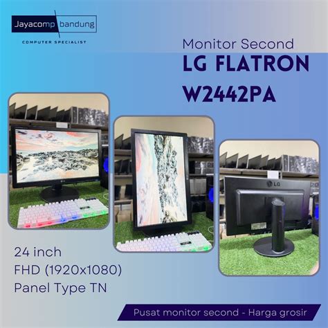 Jual Monitor LED 24 Inch LG Flatron W2442PA Dell U2412M Second Mulus