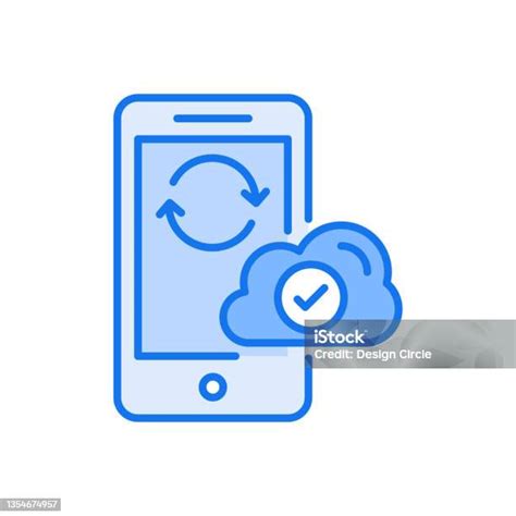 데이터 동기화 벡터 블루 컬러 아이콘 디자인 일러스트레이션 흰색 배경 Eps 10 파일에 웹 및 모바일 응용 프로그램 기호 0명에 대한 스톡 벡터 아트 및 기타 이미지