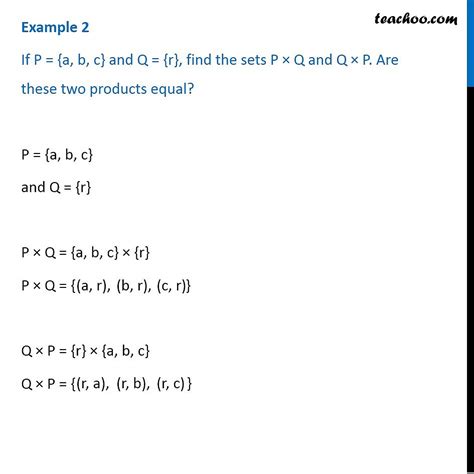 Example If P A B C And Q R Find P X Q And Q X P