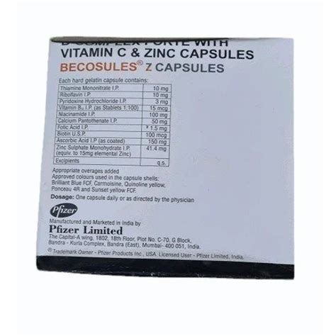B Complex Forte Vitamin C Zinc Capsule At ₹ 500box Pharmaceutical