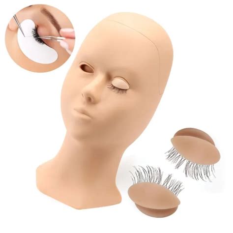 Real Skin Mannequin Head With Removable Eyelids Eyelashes Extension