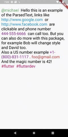 Flutter Parsed Text Flutter Package In Parsing Other Text Utilities Category Flutter Gems
