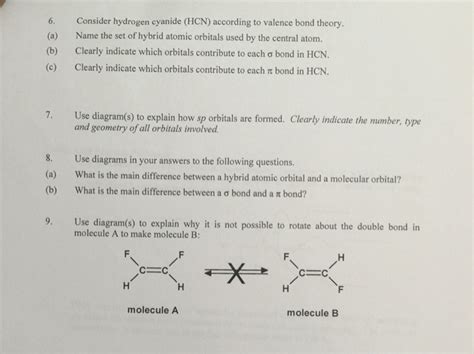 Solved Consider Hydrogen Cyanide Hcn According To Valence