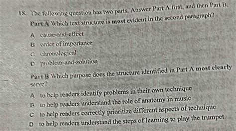 Solved 18 The Following Question Has Two Parts Answer Part A First
