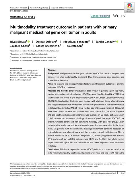 Pdf Multimodality Treatment Outcome In Patients With Primary