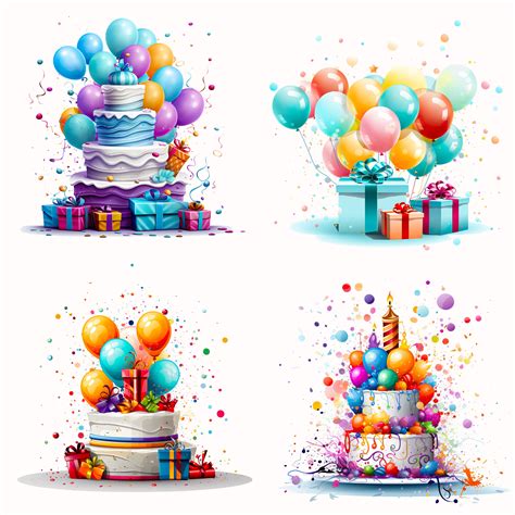 Happy Birthday Clip Art Festive Flower Cake Illustration Png Floral