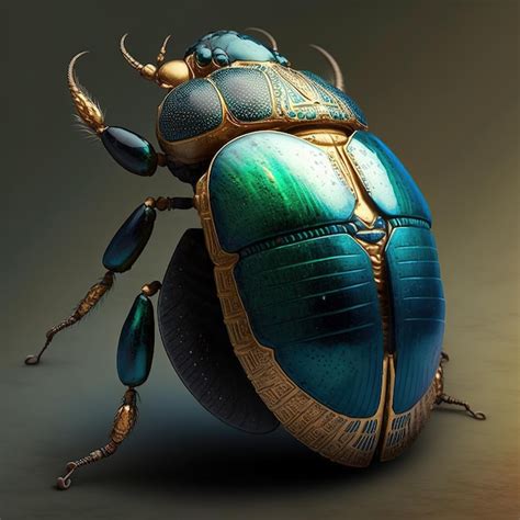 Premium Ai Image Ancient Egyptian Decorative Scarab Beetle