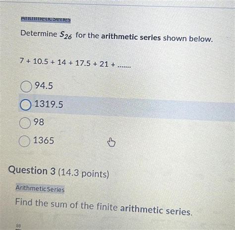 Answered Anumeticseres Determine S26 For The Arithmetic Series Shown