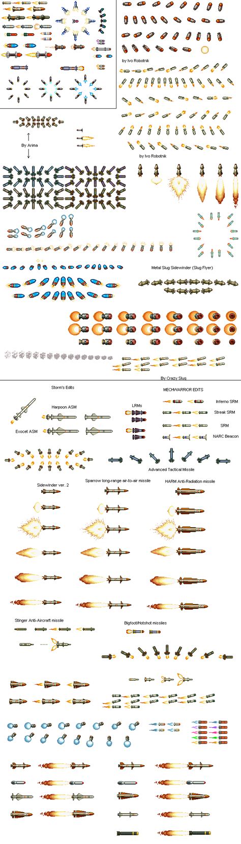 Detailed Missile Sprite Sheet By Dantewreckmen 999 On Deviantart