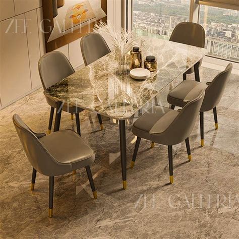 High Class Dining Table With Marble Top Zeegalleria