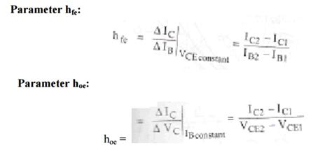 H Parameters For All Three Configurations