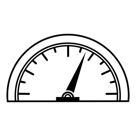 Speedometer Vector Icon Hand Drawn Doodle Illustration Outline Speed