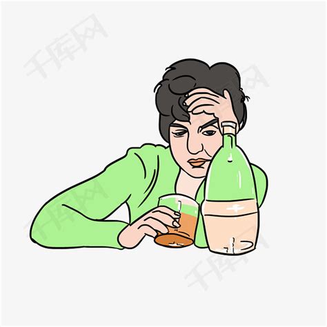 女子喝酒酗酒素材图片免费下载 千库网