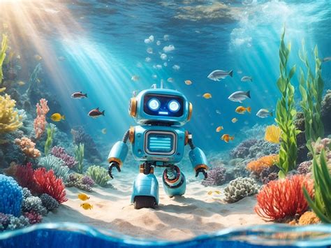 Premium Photo A Robot Walking Underwater