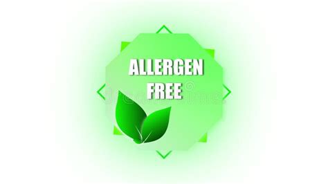 Animated Allergen Free Badge Healthy Lifestyle Branding With Green