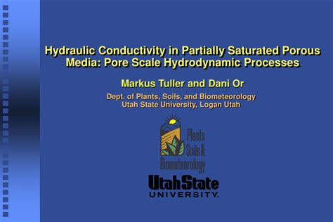 Pdf Hydraulic Conductivity In Partially Saturated Porous Media Pore Scale Hydrodynamic Processes