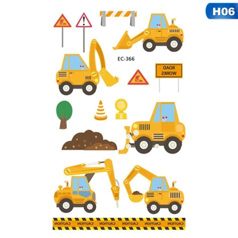 Крутая мультяшная Временная тату наклейка с красными автомобилями для