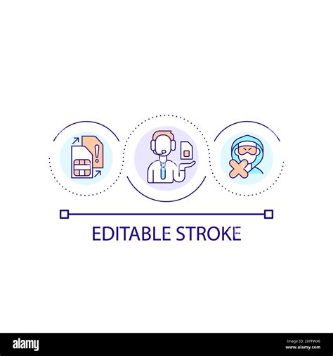 Prevent Hacked Mobile Network Card Loop Concept Icon Stock Vector Image