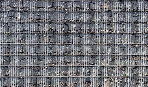Gabion Un Mur En Pierre Avec Une Grille En M Tal De Texture Grise De
