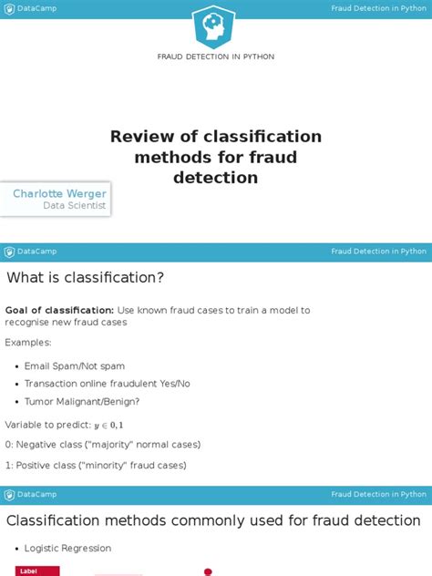 fraud detection in python chapter2 pdf statistical classification