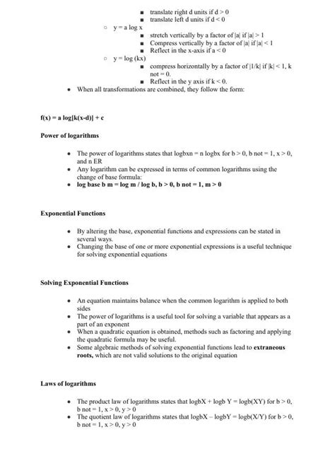 Mhf4u Advanced Functions Logarithms Test Virtual High School