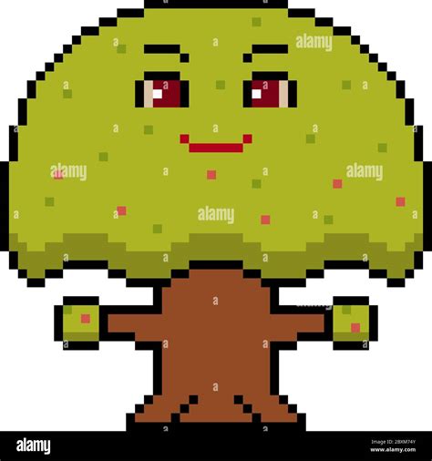 Vector Pixel Art Tree Isolated Stock Vector Image And Art Alamy