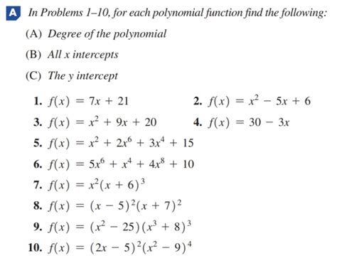 Solved In Problems 1 10 For Each Polynomial Function Find
