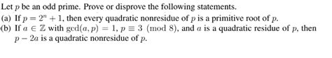 Solved Let P Be An Odd Prime Prove Or Disprove The Chegg